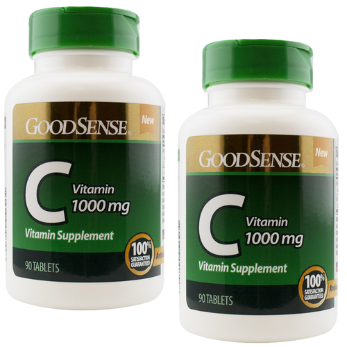 GoodSense Vitamin C 1000 mg (2 Pack) | 180 Tablets | Ships Free