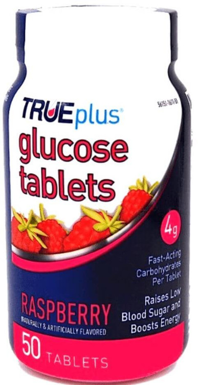 TRUEplus 50 Raspberry Glucose Tablets