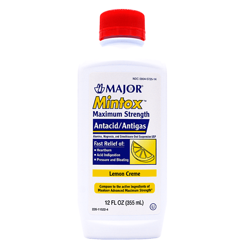 Major Mintox Maximum Strength Antacid 12 fl oz - Lemon Creme Flavor
