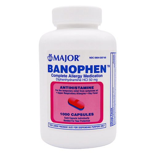 Major Banophen Diphenhydramine 50mg Allergy - Value Size