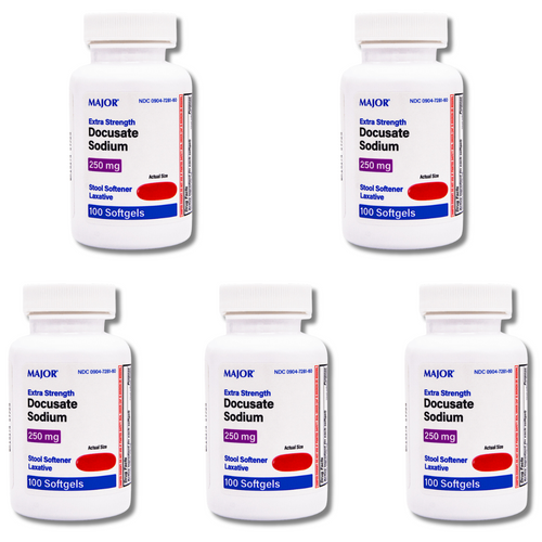 Major Docusate Sodium 250mg | Colace Extra Strength - 5 Pack