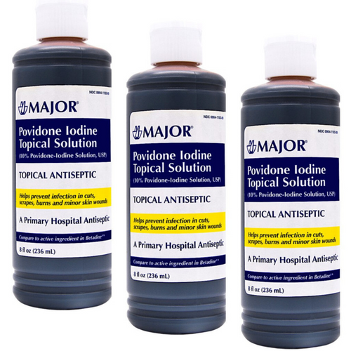 Major Povidone Iodine Topical Solution 10% | 3 Pack