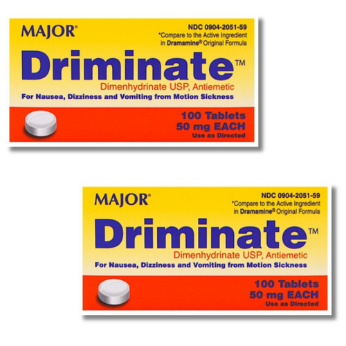 Buy Major Driminate 50 mg – 2 Pack | Generic Dramamine