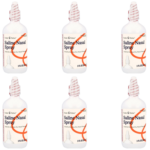 Foster & Thrive Saline Nasal Spray 6 Pack – 3 oz Bottles