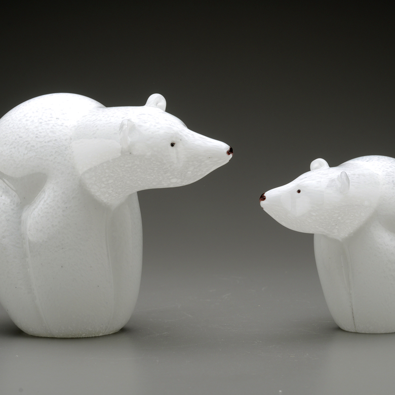Polar Bear, handsculpted glass, glass bear paperweight handmade in ...