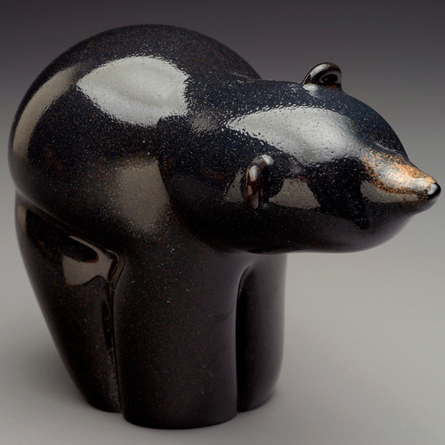 Black Bear, Adult. all glass animal sculpture, always handmade in Vermont
