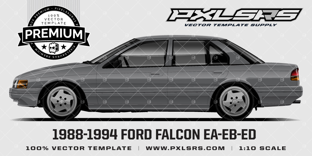 1988-1994 FORD FALCON EA-EB-ED 'PREMIUM' Vector Template