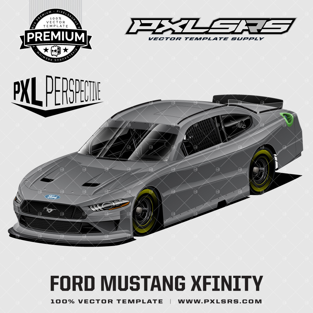 Ford Mustang XFINITY Series 'Premium Perspective' 100% Vector Template ...