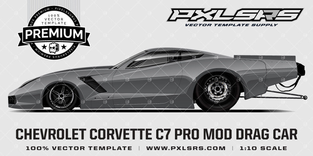 Chevrolet Corvette C7 Pro-Mod Drag Car 'Premium' Vector Template ...
