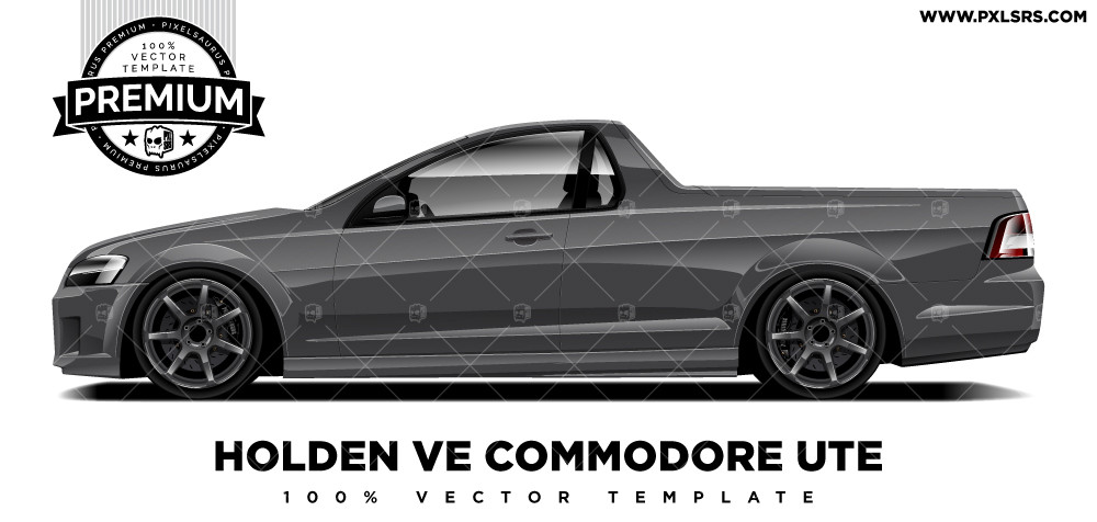 Holden VE Commodore Ute 'Premium' Vector Template - Pixelsaurus