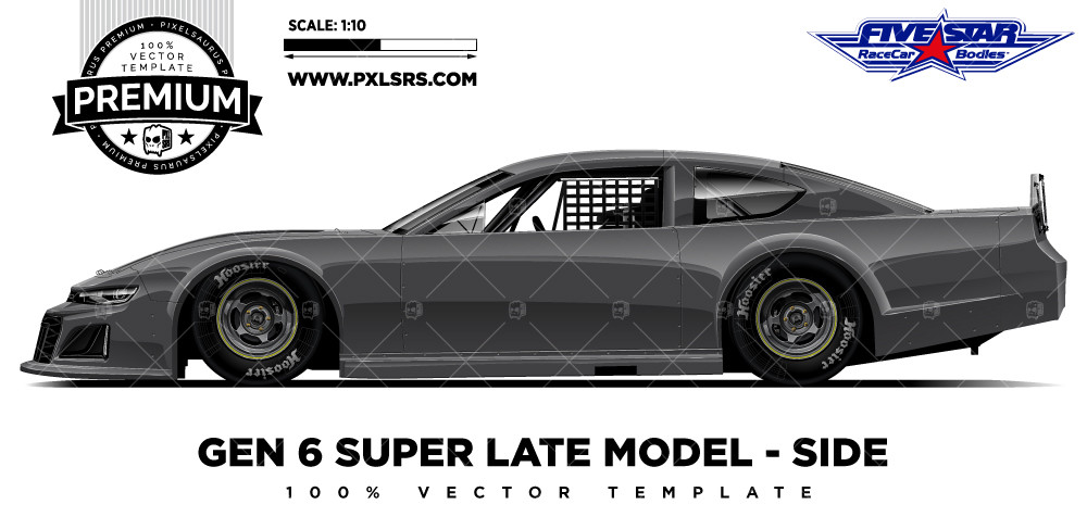 Asphalt Gen 6 Super Late model - Side 'Premium' Vector Template ...