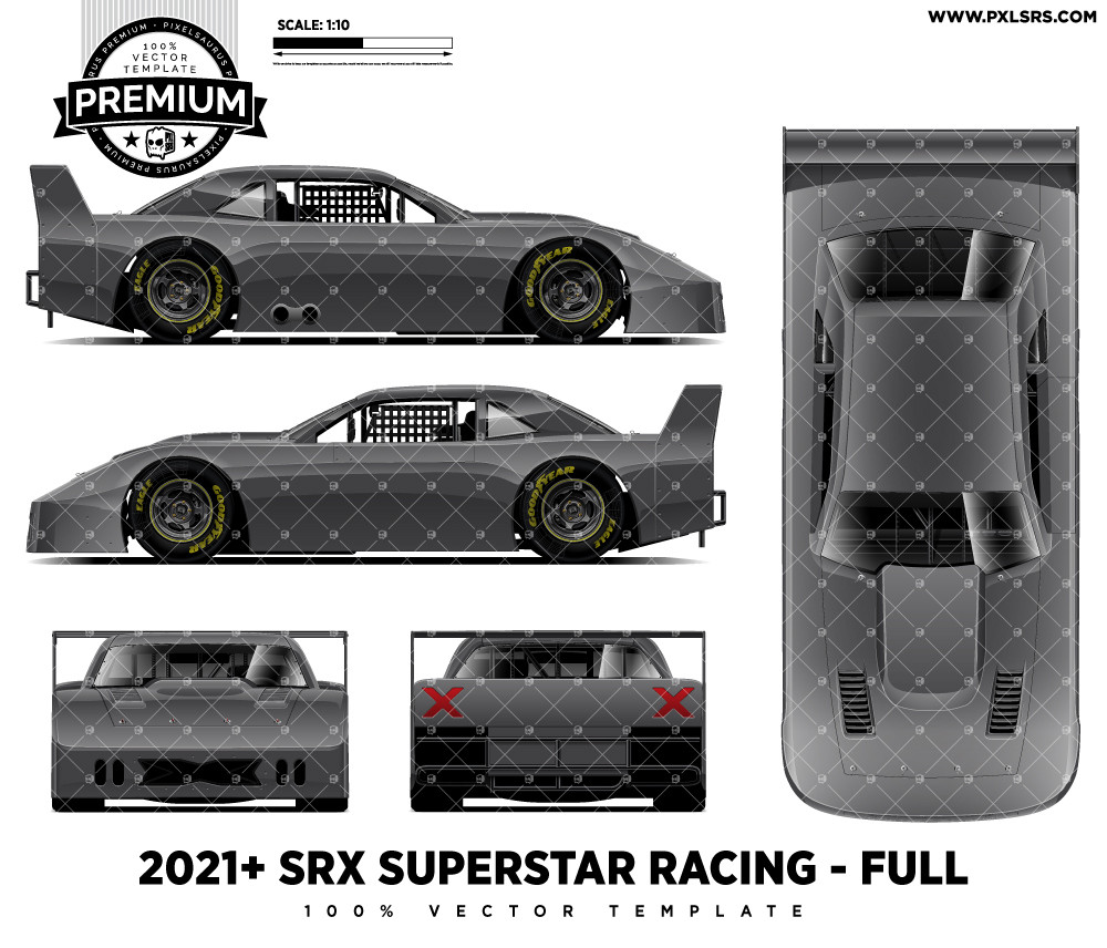 SRX Superstar Racing - Full 'Premium' Vector Template - Pixelsaurus