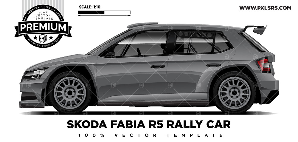 Skoda Fabia R5 Rally Car - Group A Rally Car 'PREMIUM' - Pixelsaurus