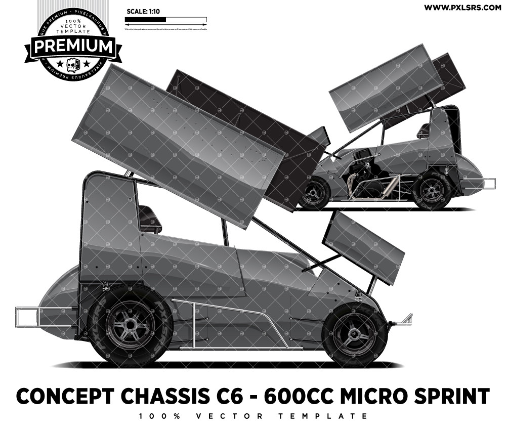 Concept Chassis C6 600cc Micro Sprint 'Premium' Vector Template ...