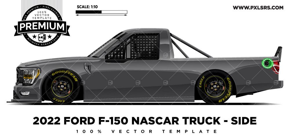 2022 Ford F-150 Nascar Truck Series 'Premium' Side Vector Template