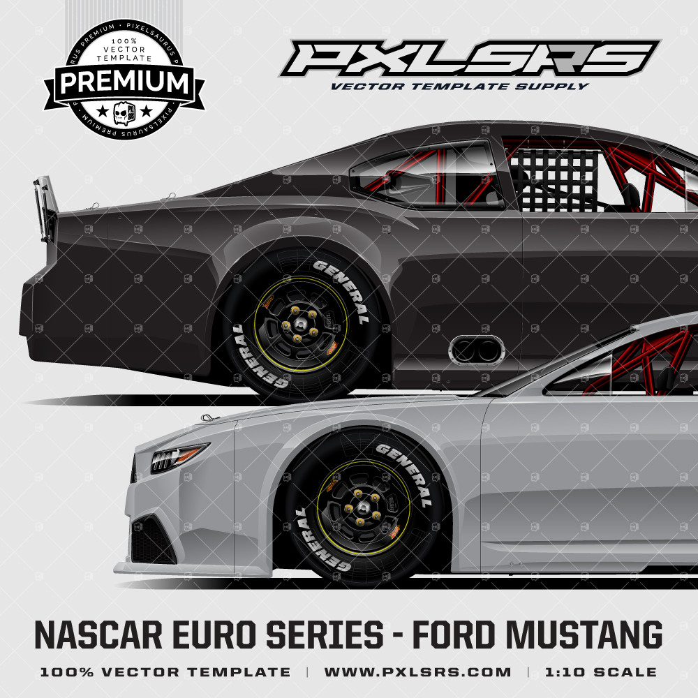 2018-2023 Ford Mustang Nascar Euro Series - Full 'Premium' Vector Template