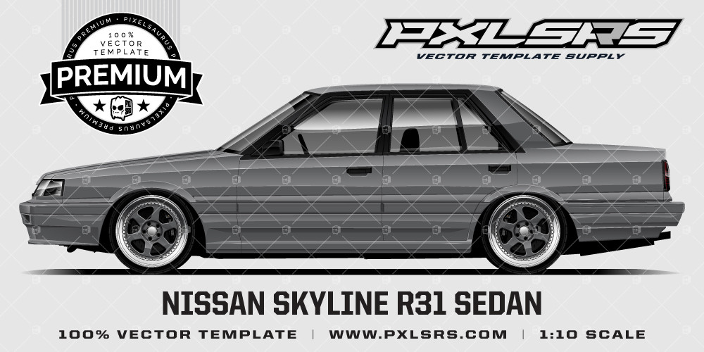 1985-1990 NISSAN SKYLINE R31 SEDAN 'Premium' - Pixelsaurus