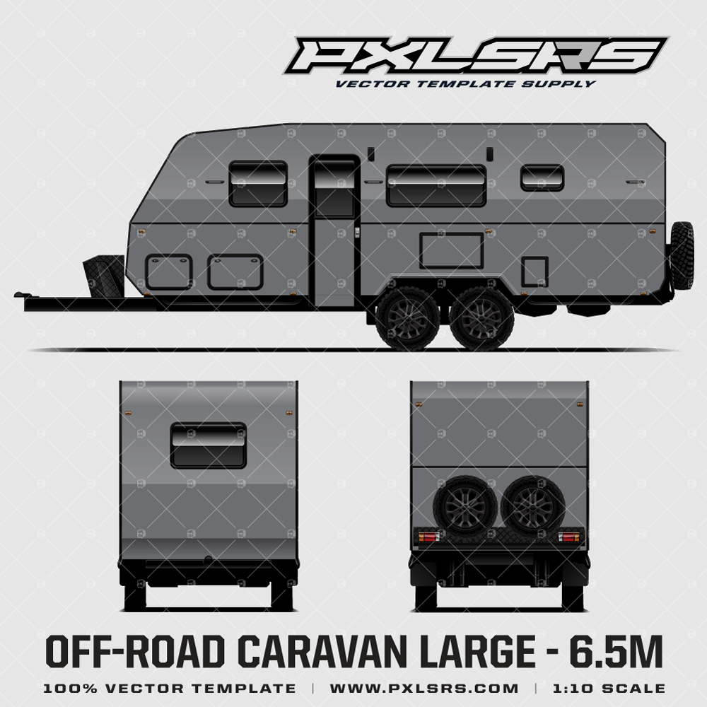 Offroad Caravan - Large - 6.5m 'Vector' Template - Pixelsaurus