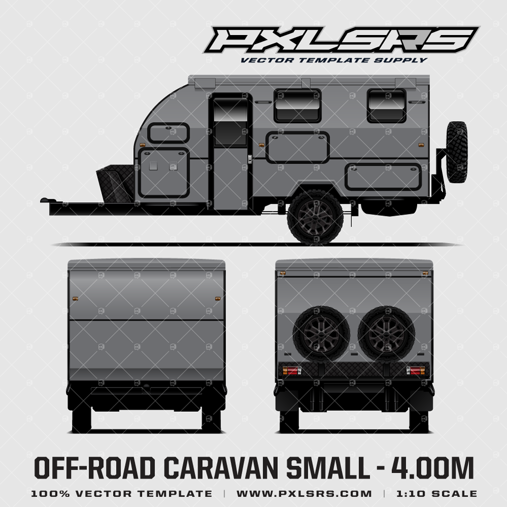 Offroad Caravan - Small - 4.00m 'Vector' Template - Pixelsaurus