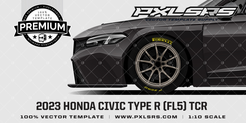 2023 Honda Civic Type R (FL5) TCR - Side 'Premium' Vector Template ...