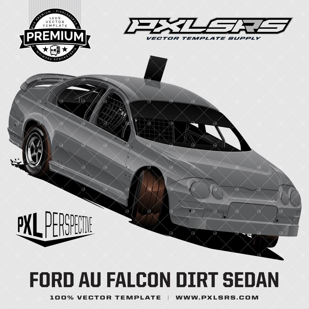 Ford AU Falcon Dirt Sedan Front 3/4 'Premium Perspective' 100% Vector ...