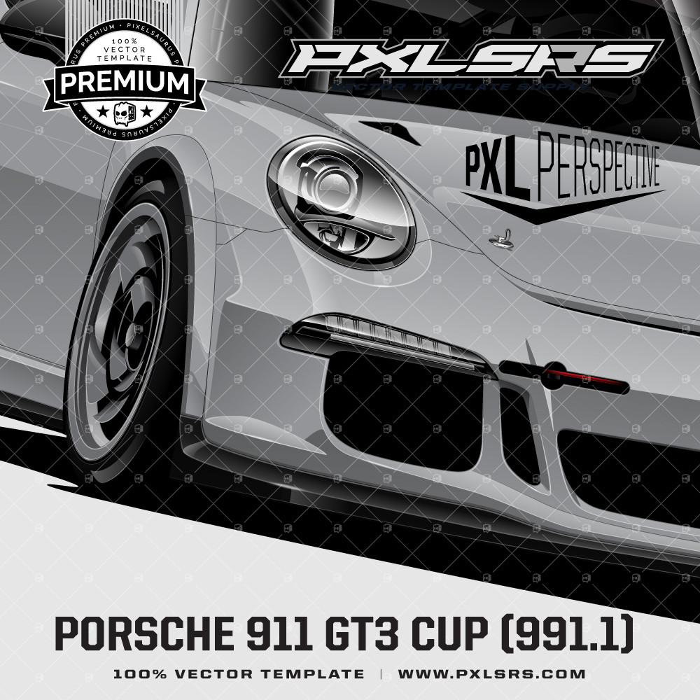 Porsche 911 GT3 Cup (991.1) 'Premium Perspective' 100% Vector Template