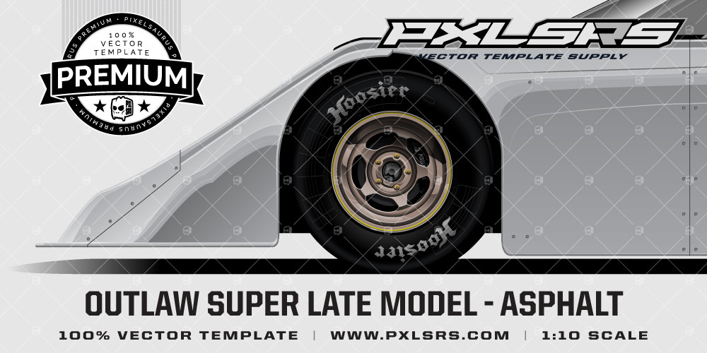OUTLAW SUPER LATE MODEL - ASPHALT - Side 'Premium' Vector Template - Pixelsaurus