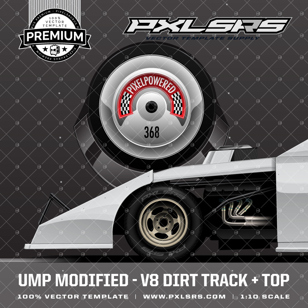 UMP Modified - V8 Dirt Track + TOP 'Premium' Vector Template - Pixelsaurus