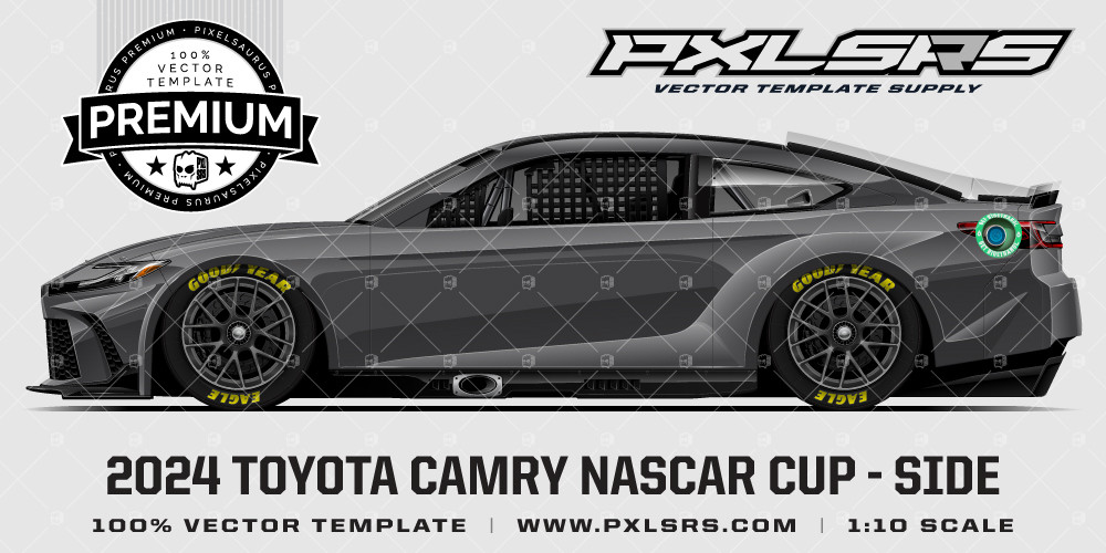 2024-2025 Toyota Camry (Gen 7) Nascar - Side 'Premium' Vector Template ...
