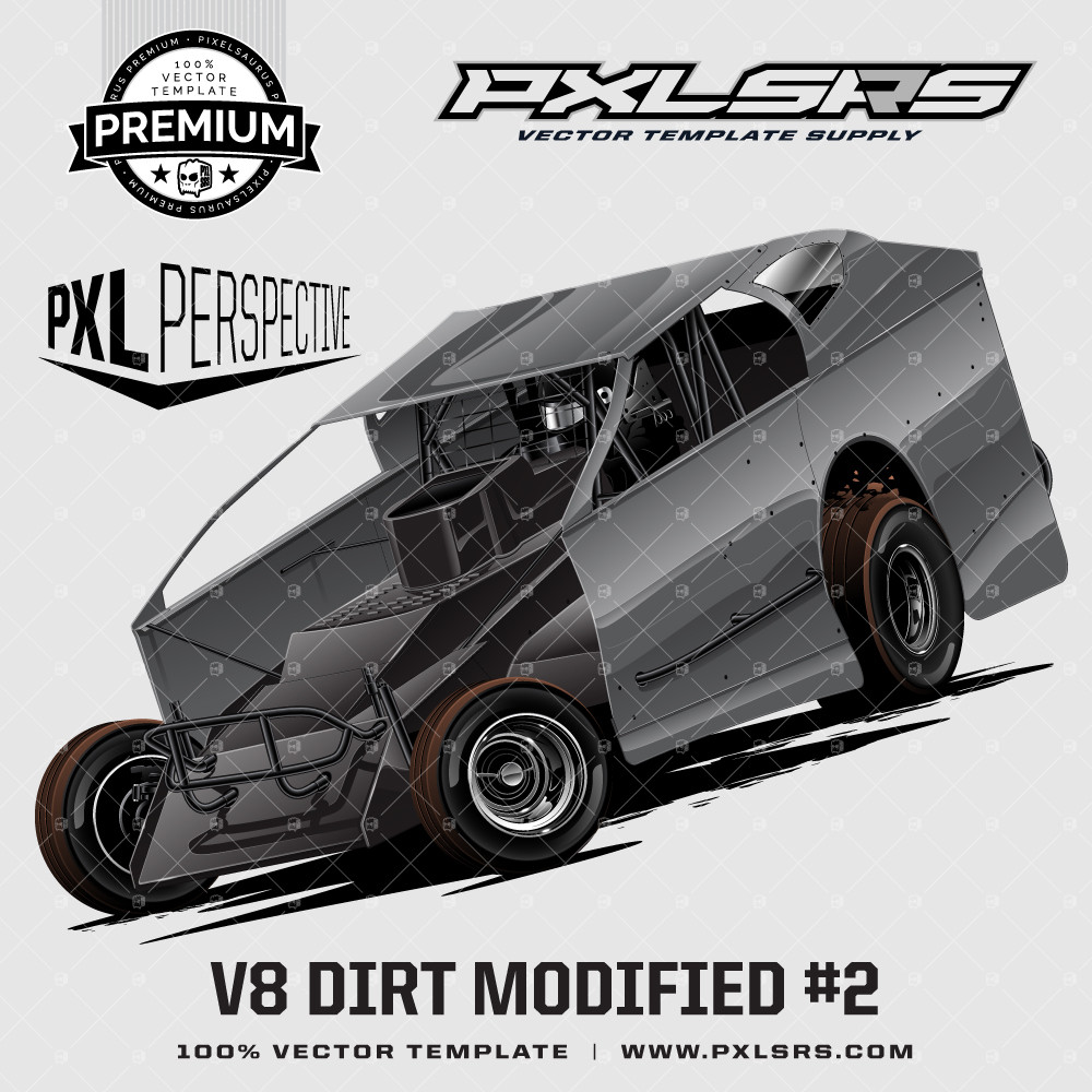 V8 Dirt Modified #2 'Premium Perspective' 100% Vector Template ...