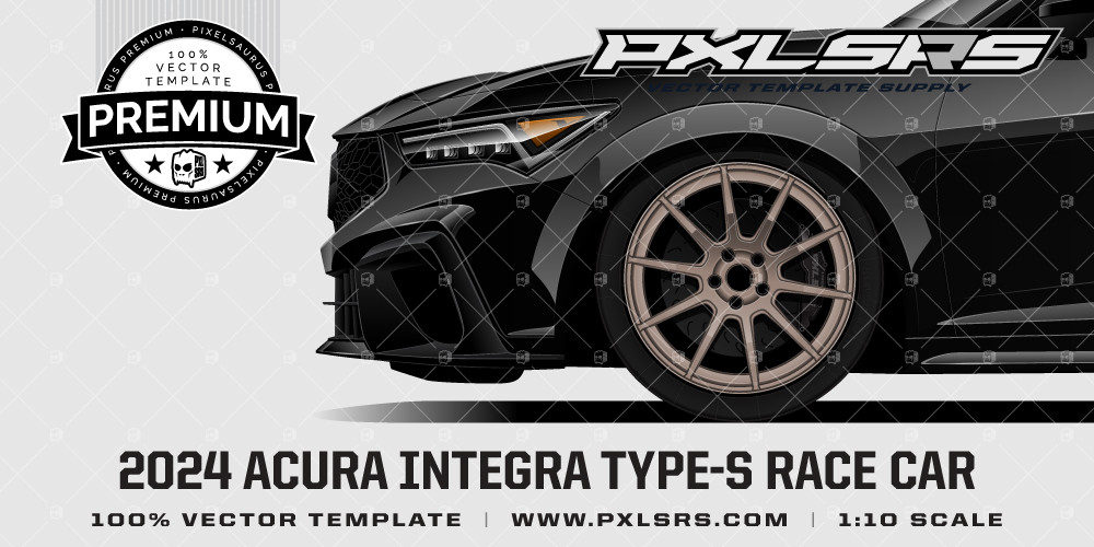 2024 Acura Integra Type-S Race Car - Side 'Premium' Vector Template ...