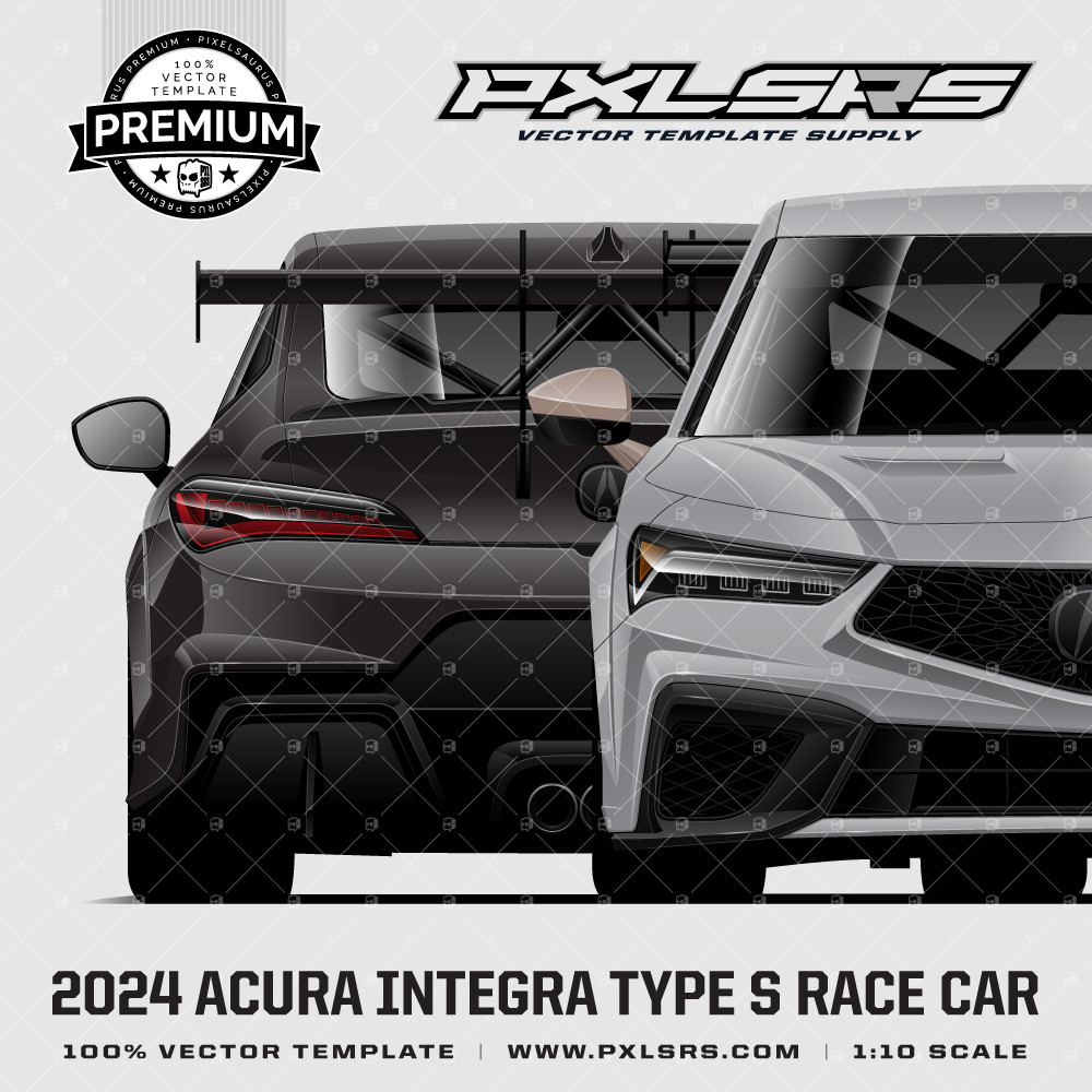 2024 Acura Integra Type-S Race Car - Full 'Premium' Vector Template