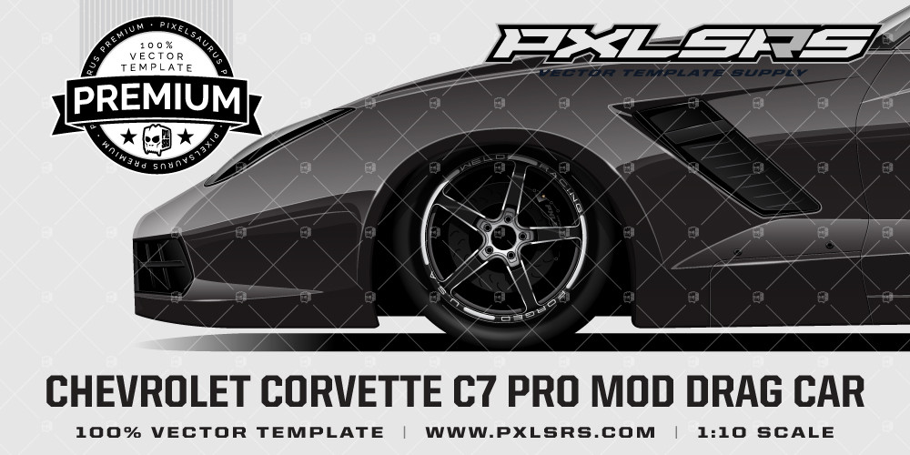Chevrolet Corvette C7 Pro-Mod Drag Car 'Premium' Vector Template ...