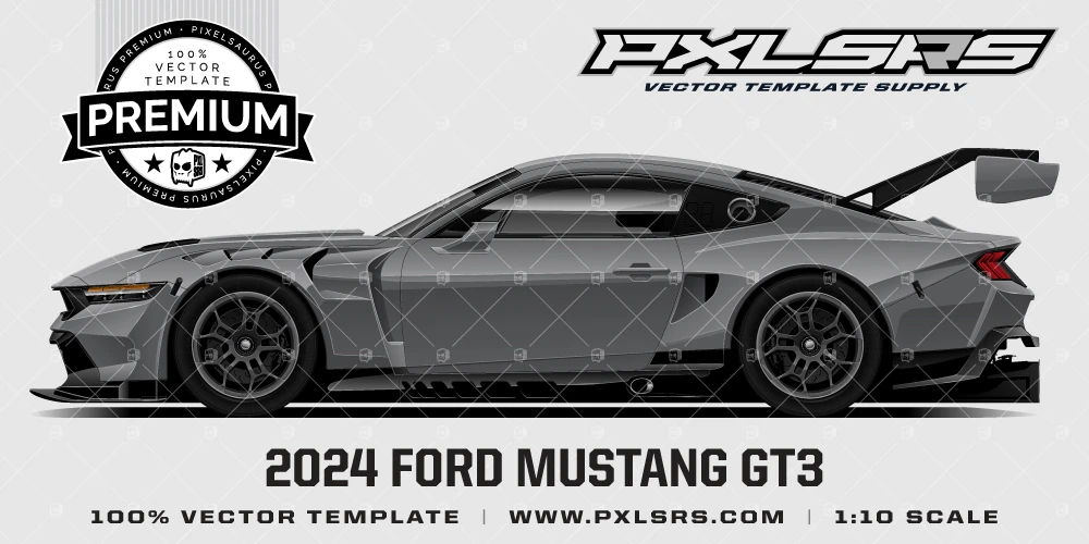 2024 Ford Mustang GT3 - 'PREMIUM SIDE' Template