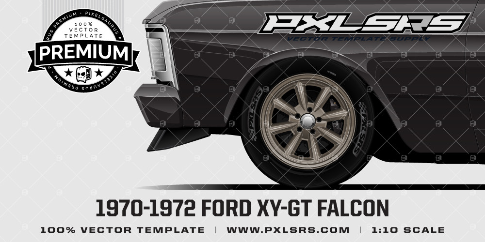 1970-1972 FORD XY-GT FALCON 'PREMIUM' Vector Template