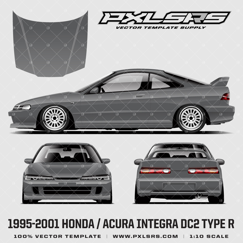 1995-2001 Honda / Acura Integra DC2 Type R 'Vector' Template - Pixelsaurus