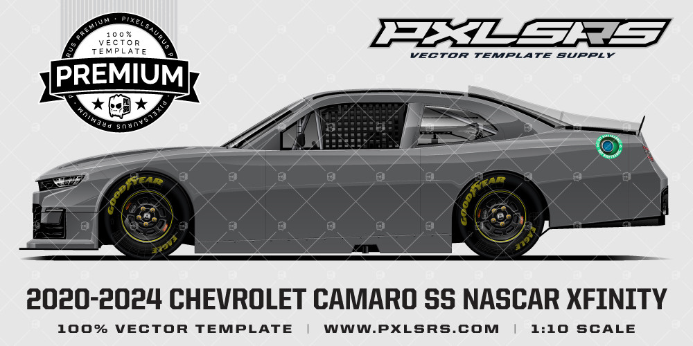2020-2025 CHEVROLET CAMARO SS NASCAR XFINITY 'Premium' Side Vector Template
