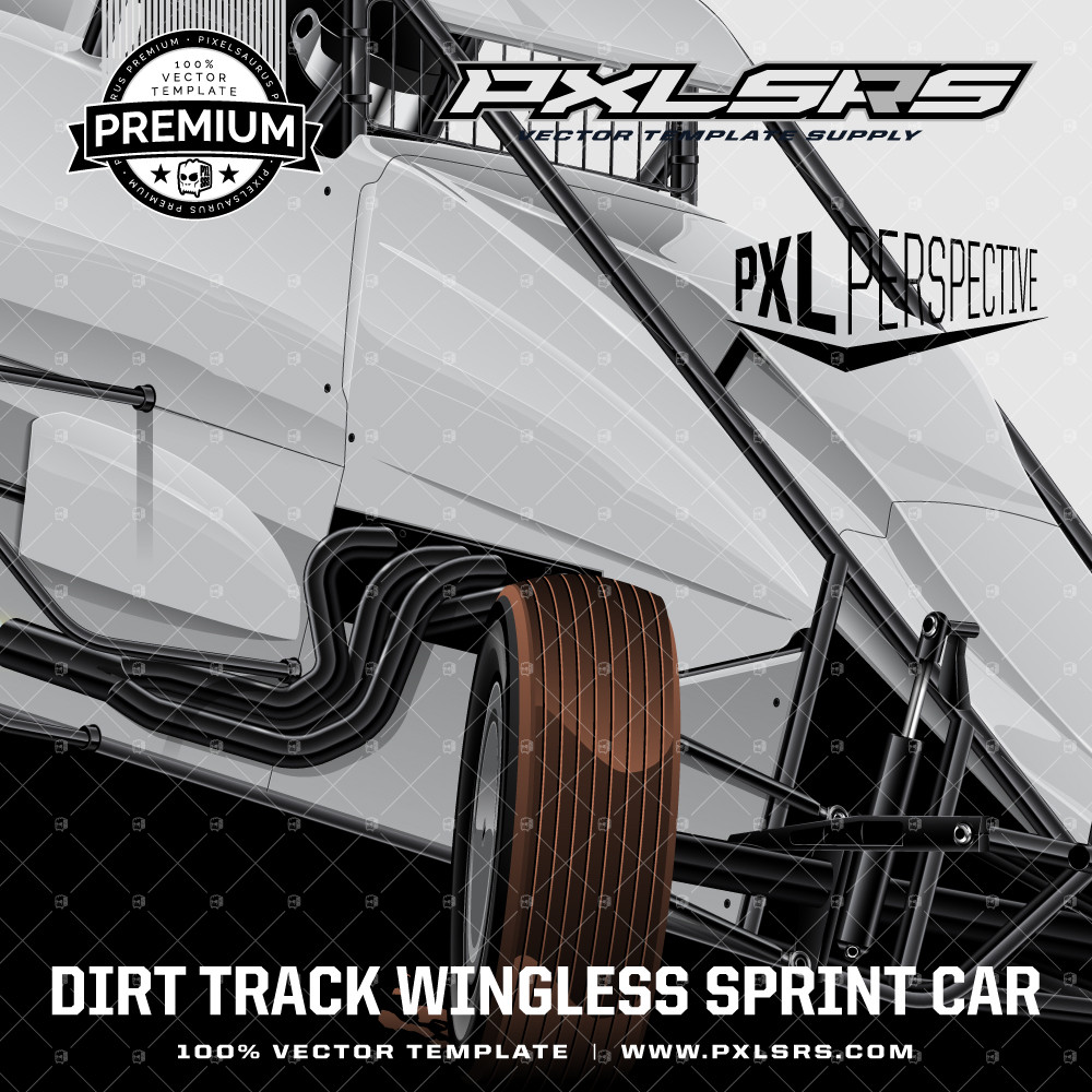 Dirt Track Wingless Sprint Car 'Premium Perspective' 100% Vector ...
