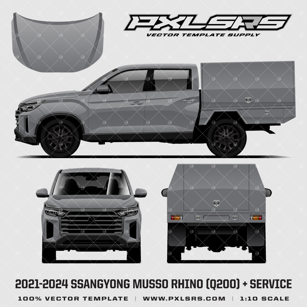 2021-2024 SSANGYONG MUSSO RHINO (Q200)+ SERVICE 'Vector' Template ...