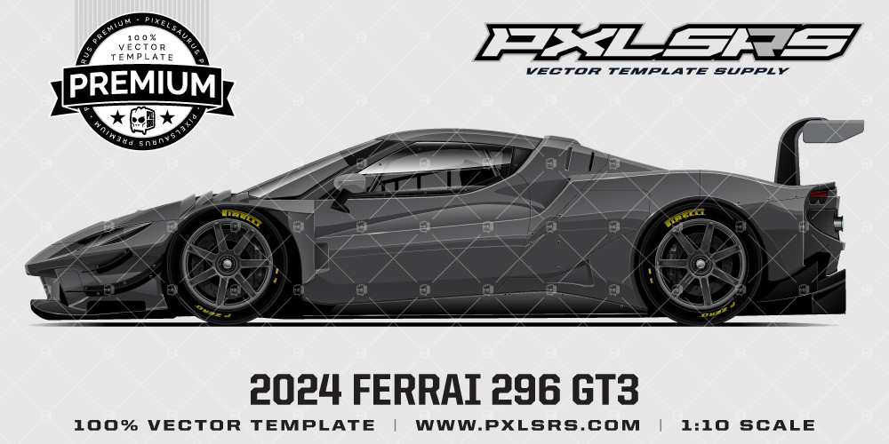 2024 FERRARI 296 GT3 'Premium Side' Vector Template