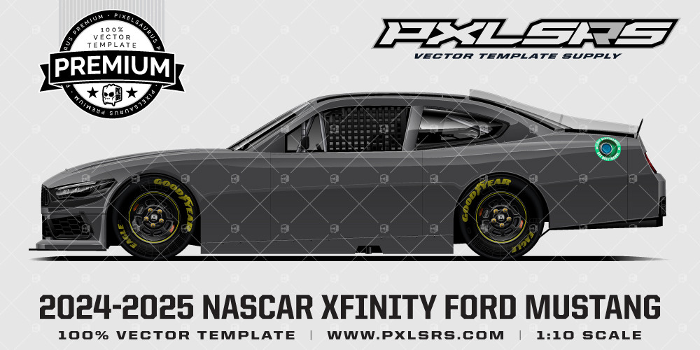 2024-2025 Ford Mustang Nascar Xfinity Series 'Premium' Side Vector ...