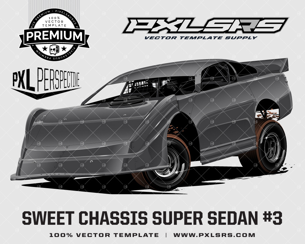 Sweet Chassis Super Sedan #3 'Premium Perspective' 100% Vector Template ...