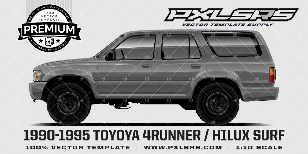 1990-1995 Toyita 4Runner / Hilux Surf 'Premium Side' Vector Template ...