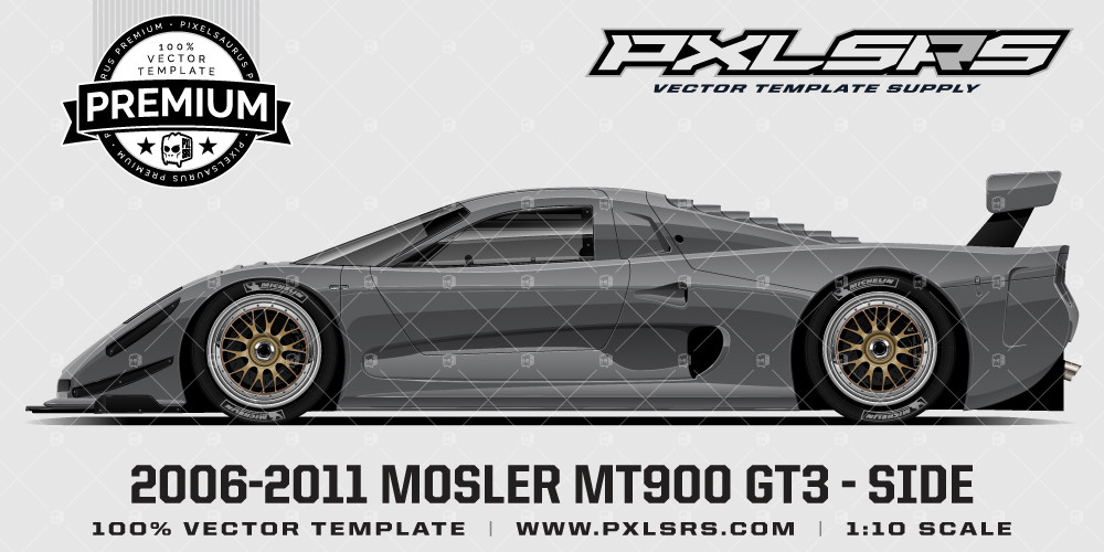 2006-2011 MOSLER MT900 GT3 'Premium Side' Template - Pixelsaurus