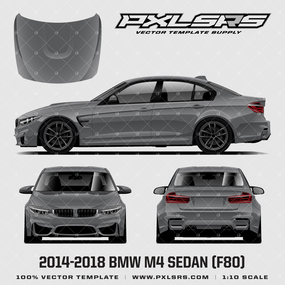 2014–2018 BMW M3 (F80) Sedan 'Vector' Template - Pixelsaurus