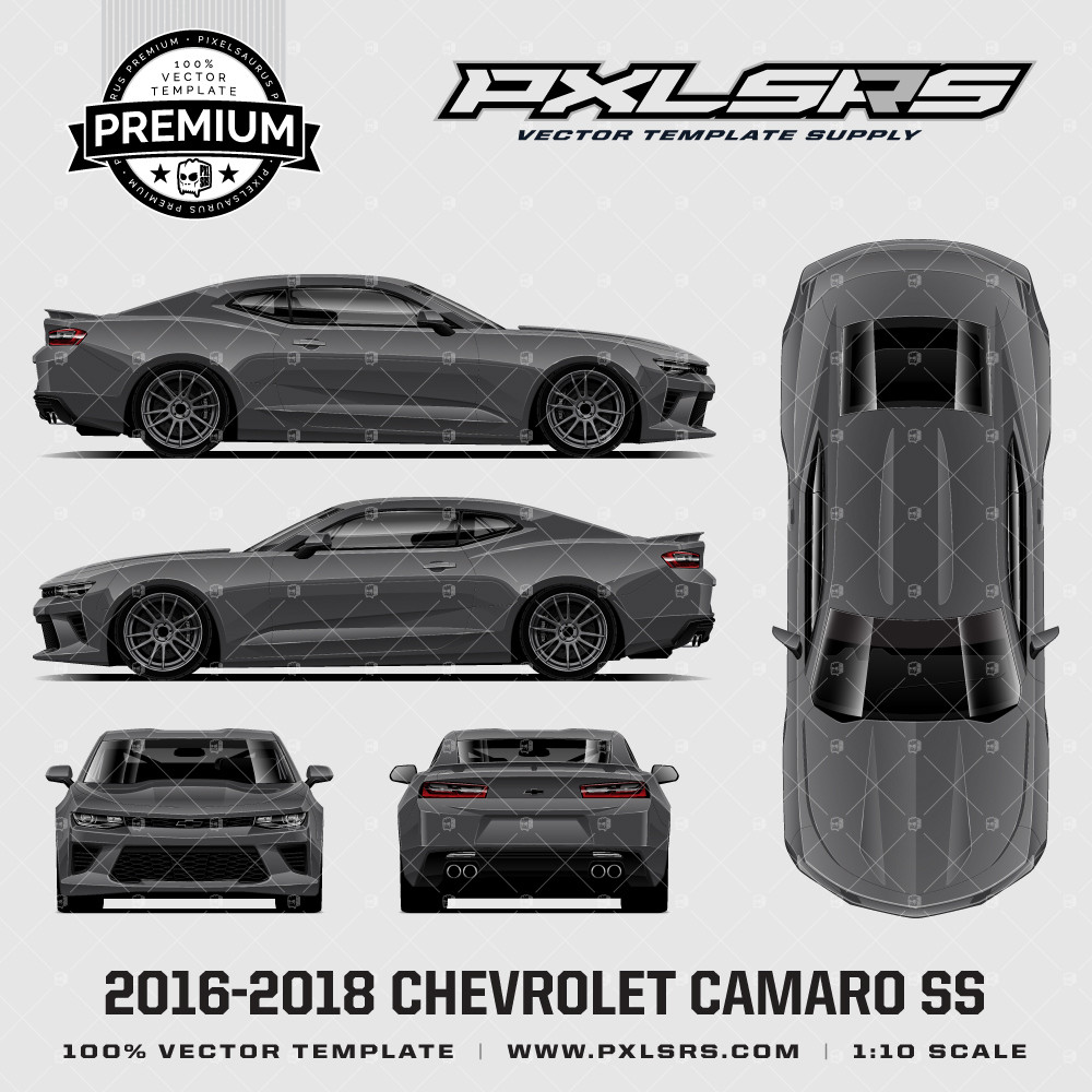2016-2018 Chevrolet Camaro SS - Full 'Premium' Vector Template ...