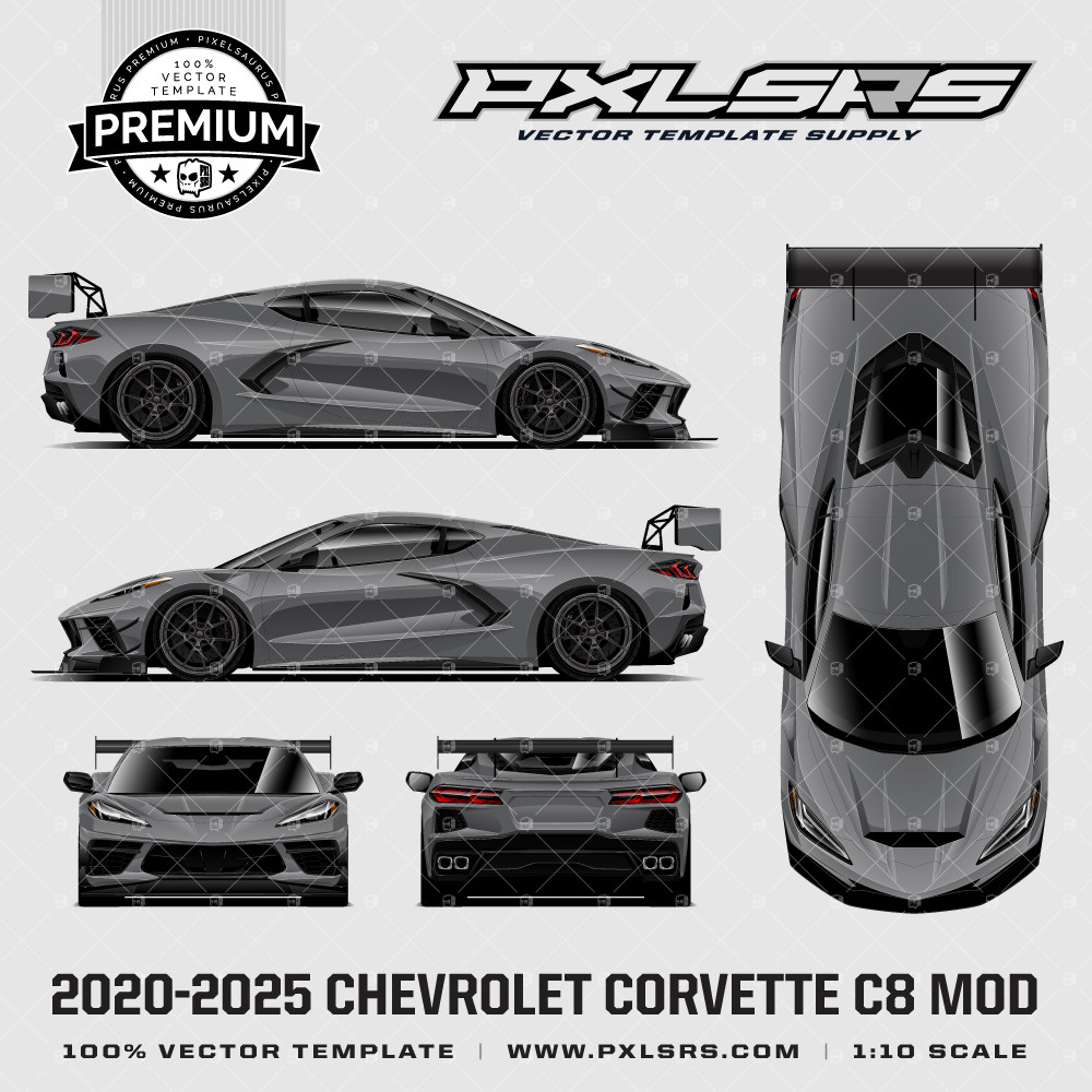 2019-2025 Chevrolet C8 Corvette Modified - Full 'Premium' Vector ...