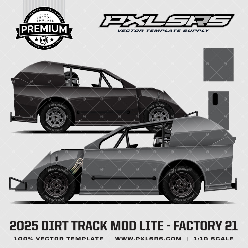 2025 Dirt Track Mod Lite - Factory 21 Racecars 'Premium' Vector ...