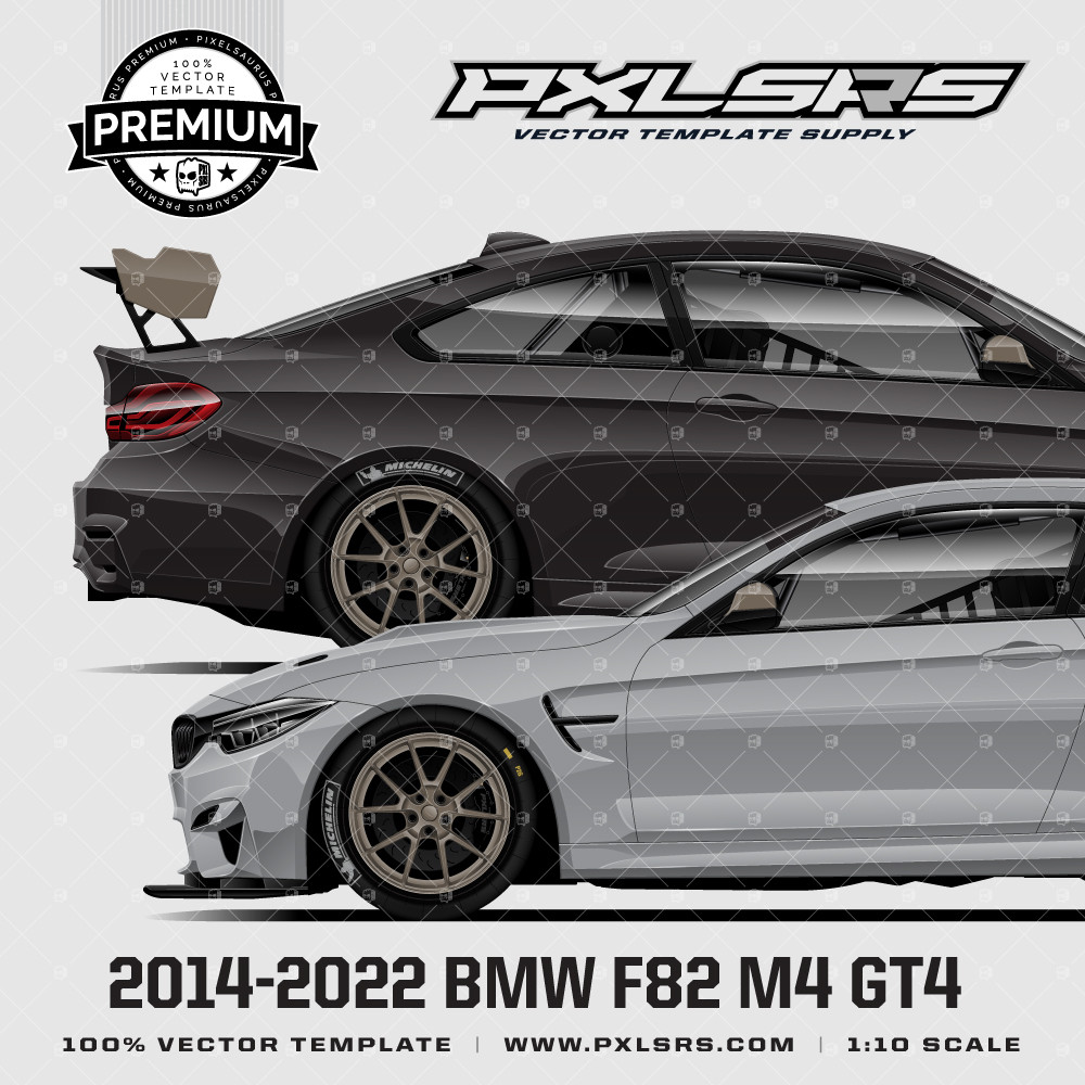 2014-2022 BMW F82 M4 GT4 - Full 'Premium' Vector Template