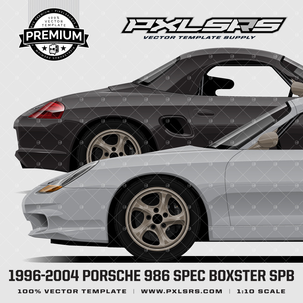 1996-2004 Porsche 986 Spec Boxster SPB - Full 'Premium' Vector Template